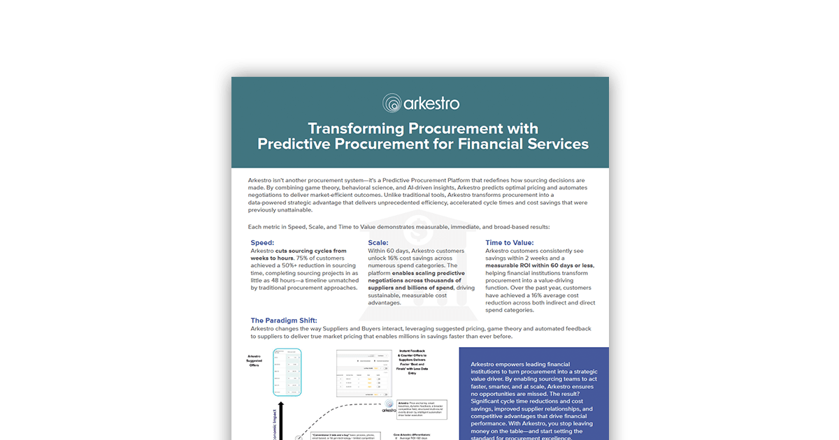 Transforming Procurement with Predictive Procurement for Financial Services | Arkestro